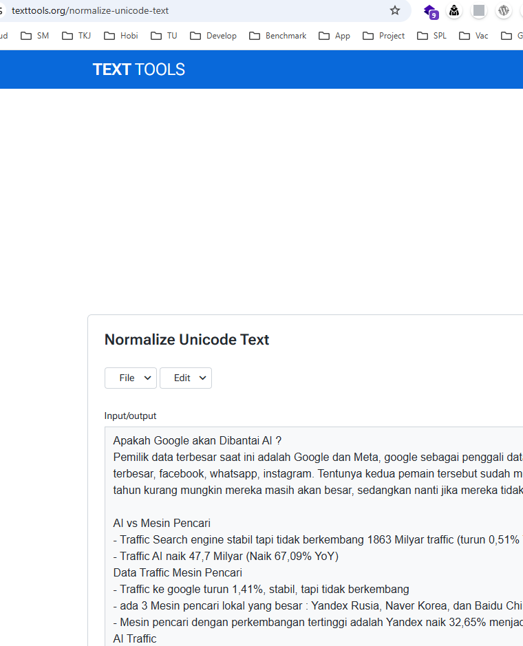 Cara Mudah Membersihkan Format Teks Unicode dengan TextTools.org